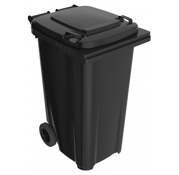 Plastová popelnice 240 l, černá - ELKOPLAST CZ