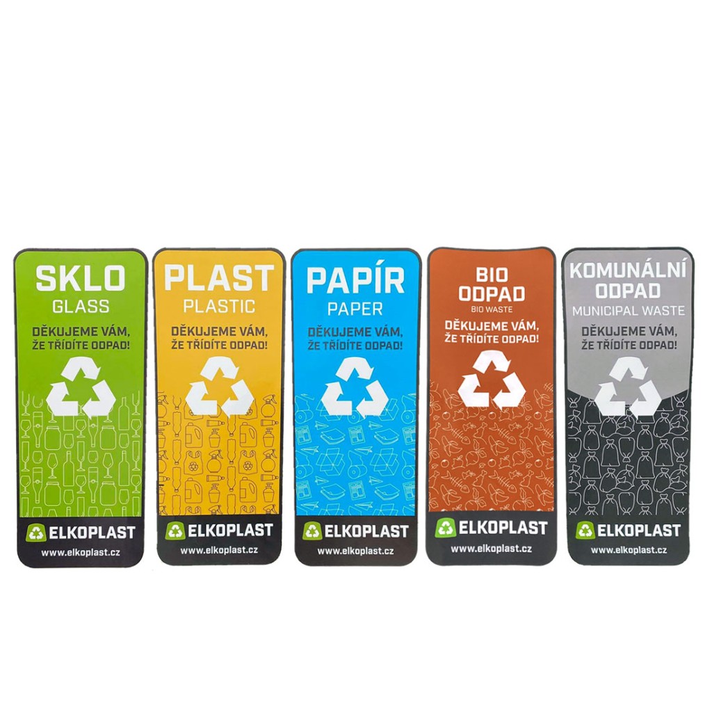 Samolepky na koše a popelnice - ELKOPLAST CZ